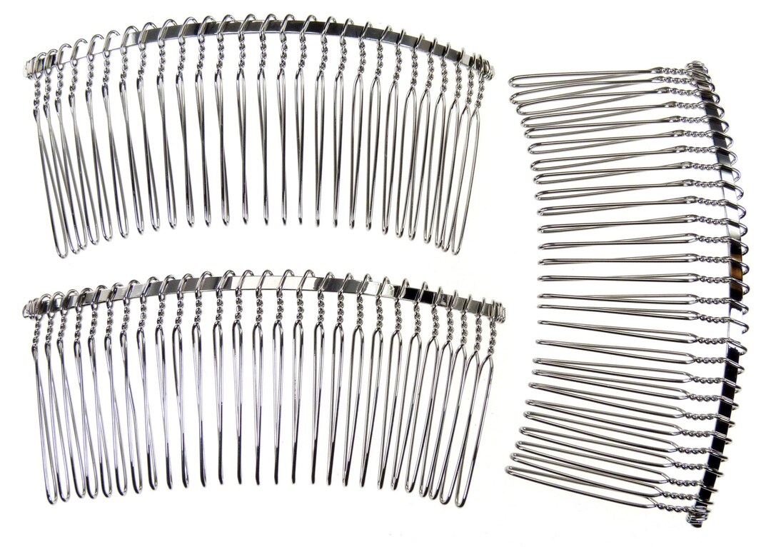 Enchanted Bride 27 Teeth Fancy DIY Metal Wire Hair Combs (#c265sv); 3 ...