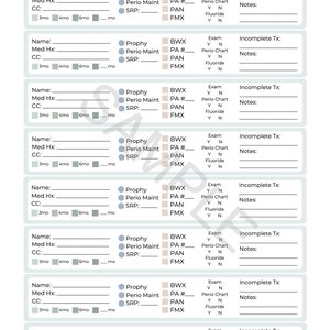 Dental Hygienist Daily Patient Planner - Etsy
