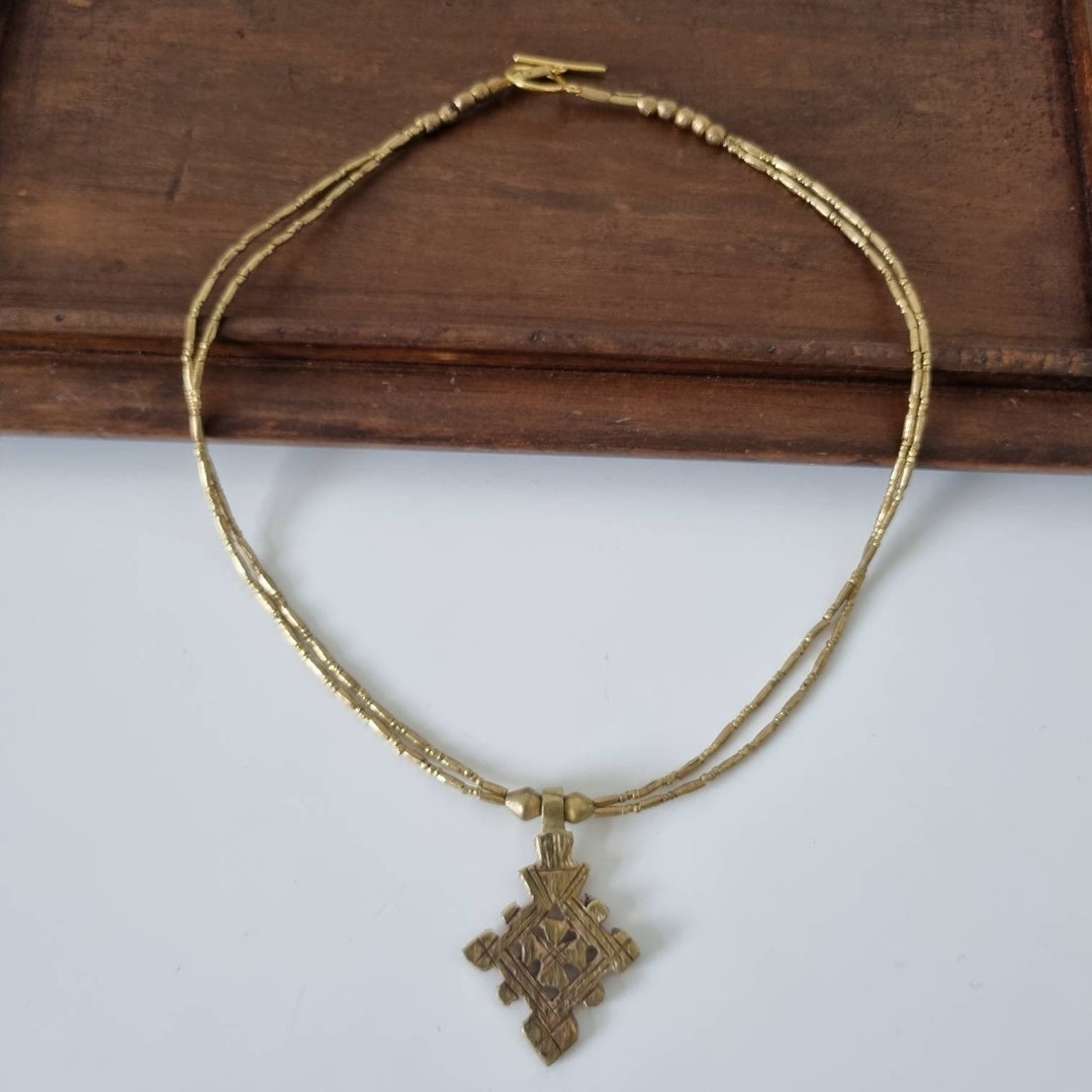 Ethiopian Coptic Cross Necklace Short Necklace Orthodox Cross Coptic ...