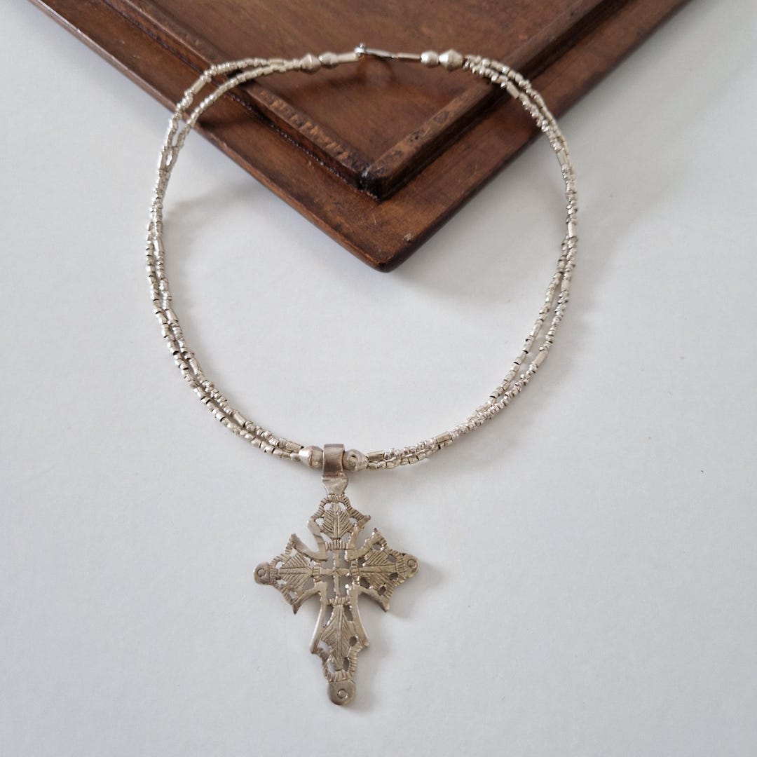 Ethiopian Coptic Cross Short Necklace Ethiopian Cross Ethiopian Jewelry ...