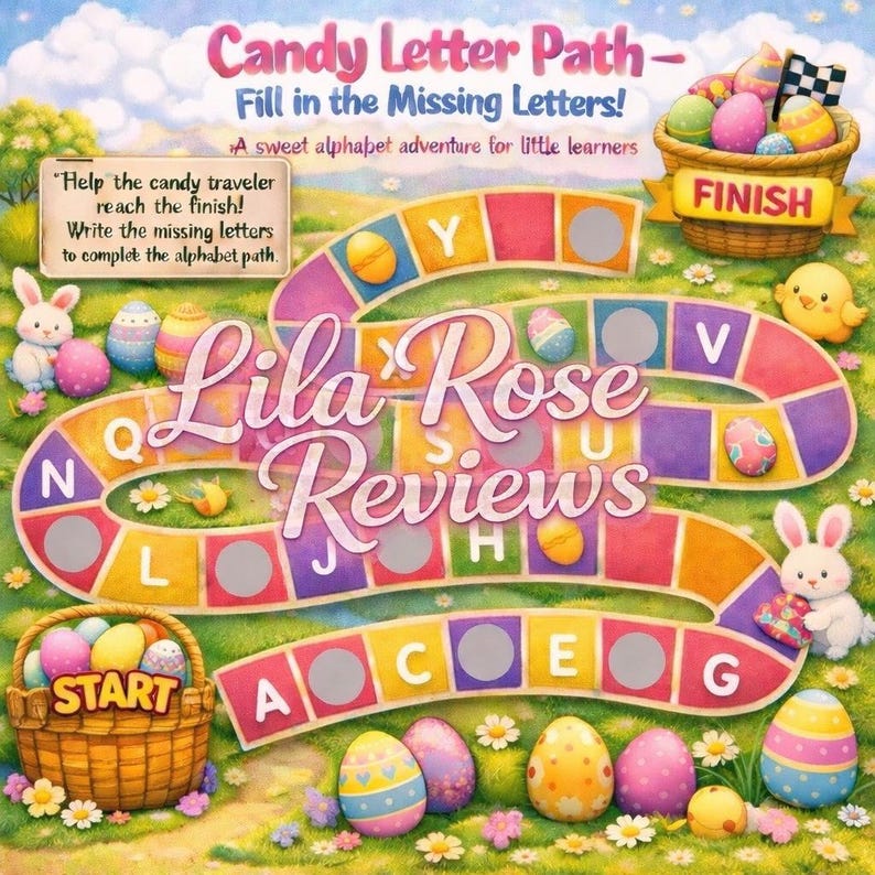 3 Page Bundle Alphabet Game – Candy Letter Path, Preschool Worksheet ...