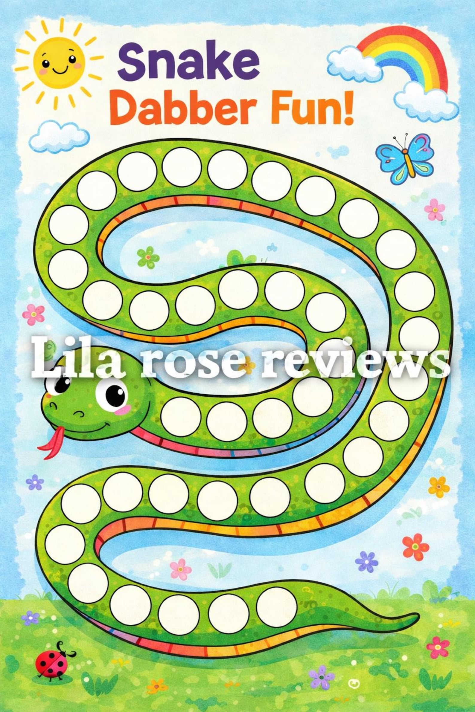 Snake Dabber Game Printable | Dot Marker Preschool Activity | Counting ...
