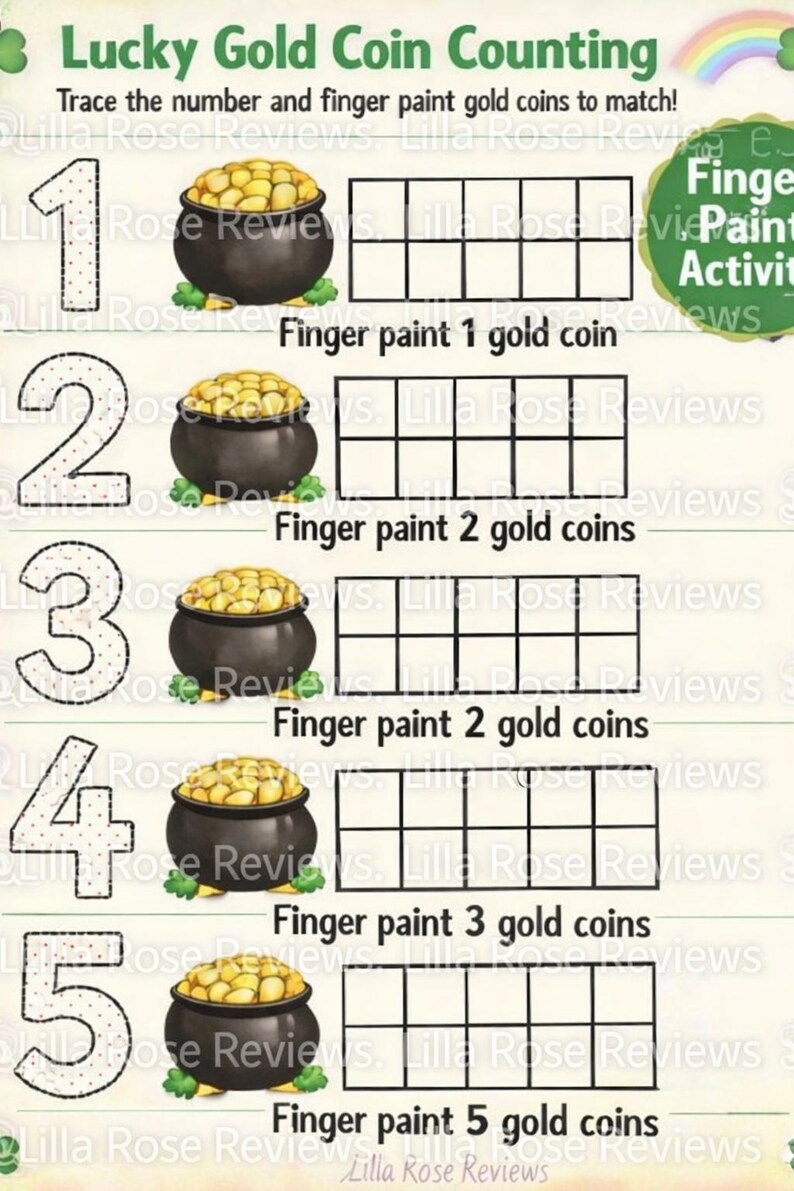 St. Patrick’s Day Counting Activity Bundle | Lucky Gold Coin Finger ...
