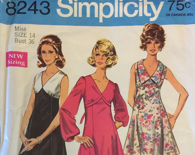 Rare VTG 8243 Simplicity 1969. Misses' Dress. Size 14 - Etsy