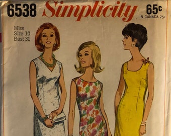 VTG 3320 Simplicity 1960. Junior Dress W/2 Skirts & Detachable Collar. Size 13, Bust 33 ...