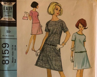 VTG 6136 Simplicity 1965. Misses' Dress or Jumper and Jacket. Size 12, Bust 32. Complete, Unused ...