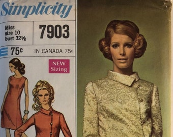 VTG 3320 Simplicity 1960. Junior Dress W/2 Skirts & Detachable Collar. Size 13, Bust 33 ...