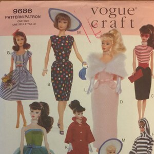 VTG 9686 Vogue (1997) Vogue Craft. 11-1/2" Fashion Doll Clothes ...