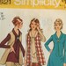 VTG 9621 Simplicity (1971). Misses' Dress or Tunic, Vest & Pants. Size ...