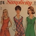 VTG 7174 Simplicity (1967). Misses' Pantsuit, Jumper & Blouse. Size 10, Bust 31". Complete ...