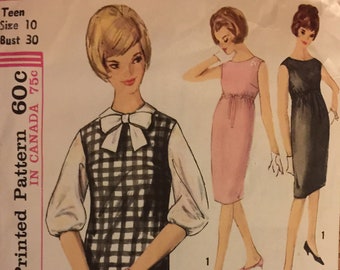 VTG 6136 Simplicity 1965. Misses' Dress or Jumper and Jacket. Size 12, Bust 32. Complete, Unused ...