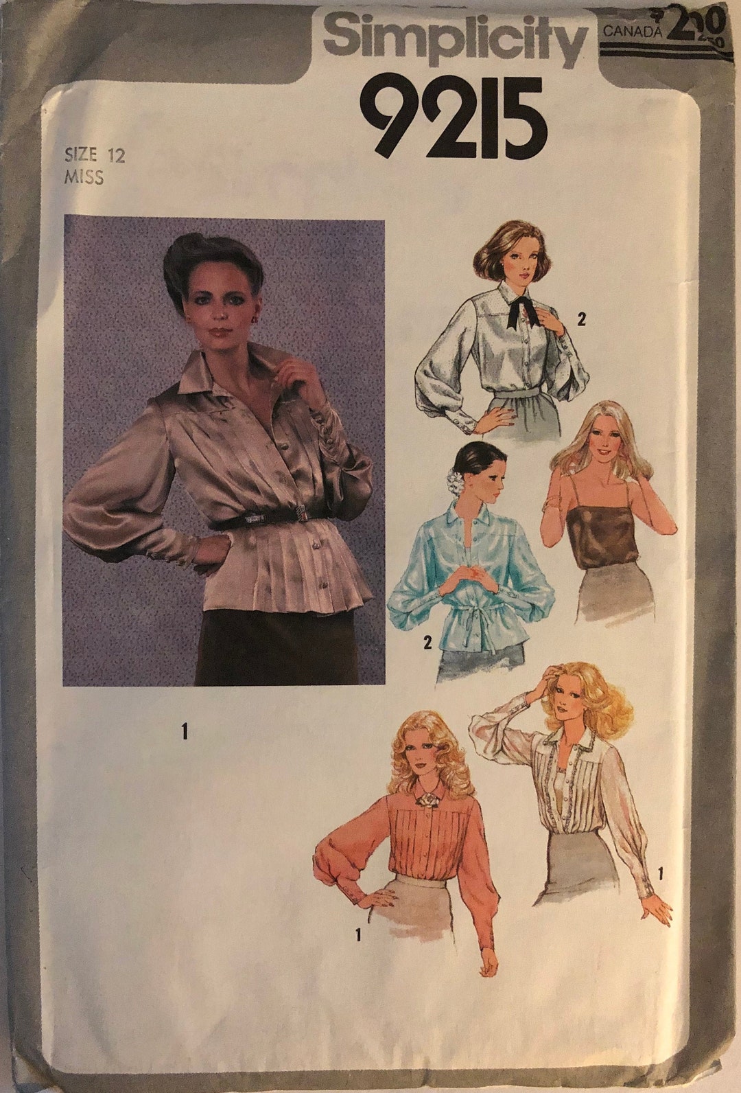 VTG 9215 Simplicity (1979). Misses' Set of Blouses & Camisole. Size 12 ...