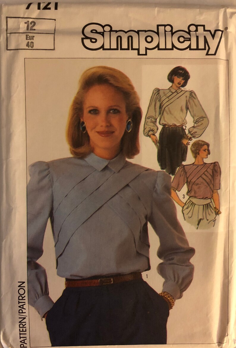 VTG 7121 Simplicity (1985). Misses' Blouse. Size 12, Bust 34". Complete ...