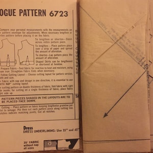 RARE VTG 6723 Vogue (1960's). Vogue Special Design. Misses' Dress ...