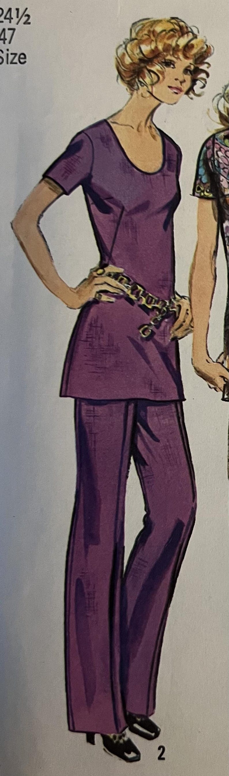 VTG 9959 Simplicity (1972). Tunic and Pants in Half-sizes. Size 24-1/2 ...