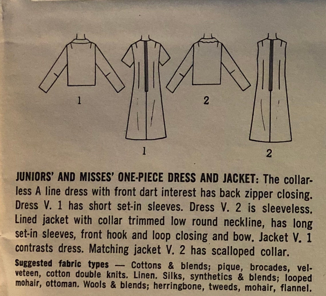 VTG 6099 Simplicity 1965. Juniors' One-piece Dress & | Etsy