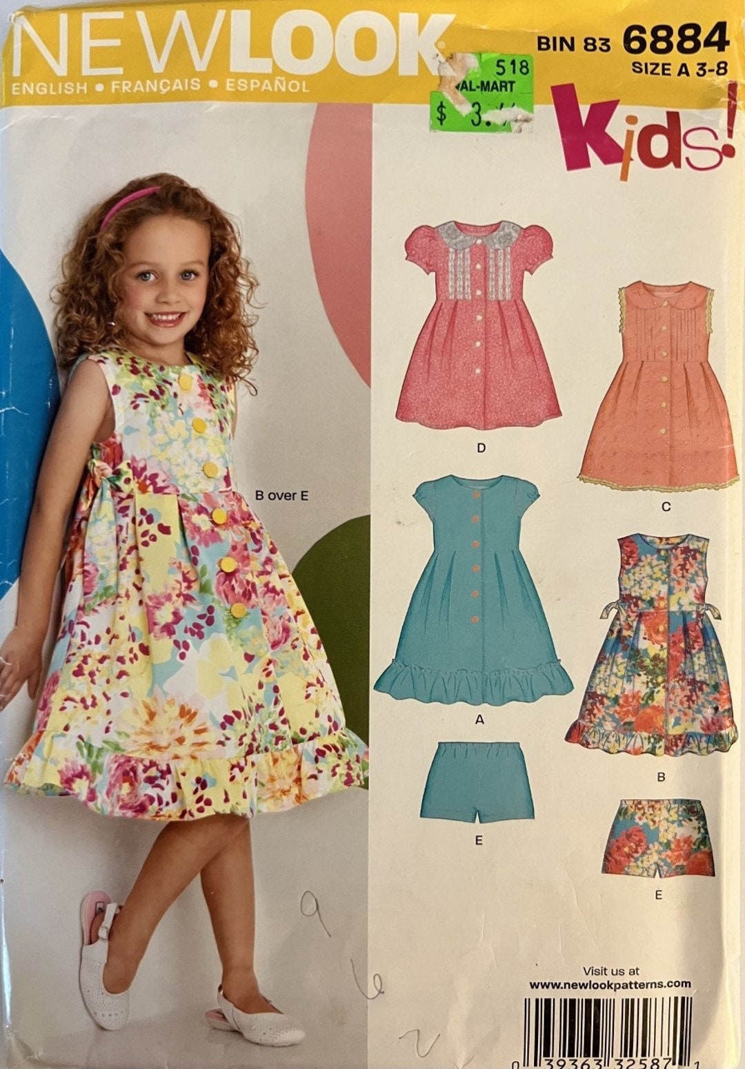 OOP 6884 New Look Simplicity (2009). Kids! Girls' Dress and Shorts ...