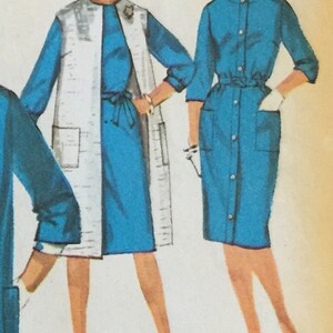 VTG 5367 Simplicity (1964). Juniors' One Piece Dress & Coat. Size 11, Bust 33". Complete, Unused ...