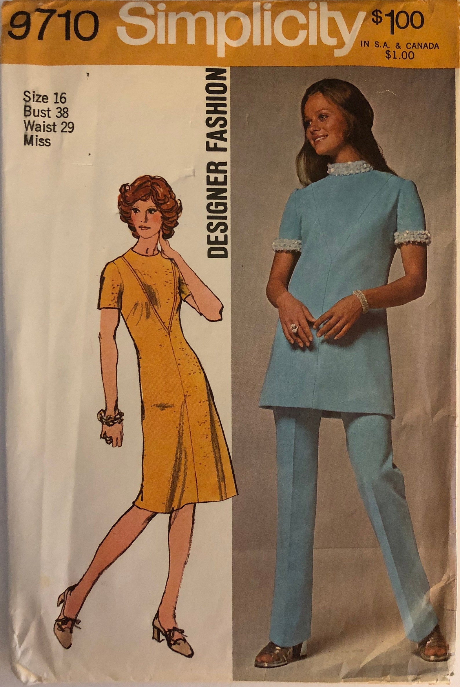 VTG 9710 Simplicity 1971. Designer Fashion. Misses' | Etsy