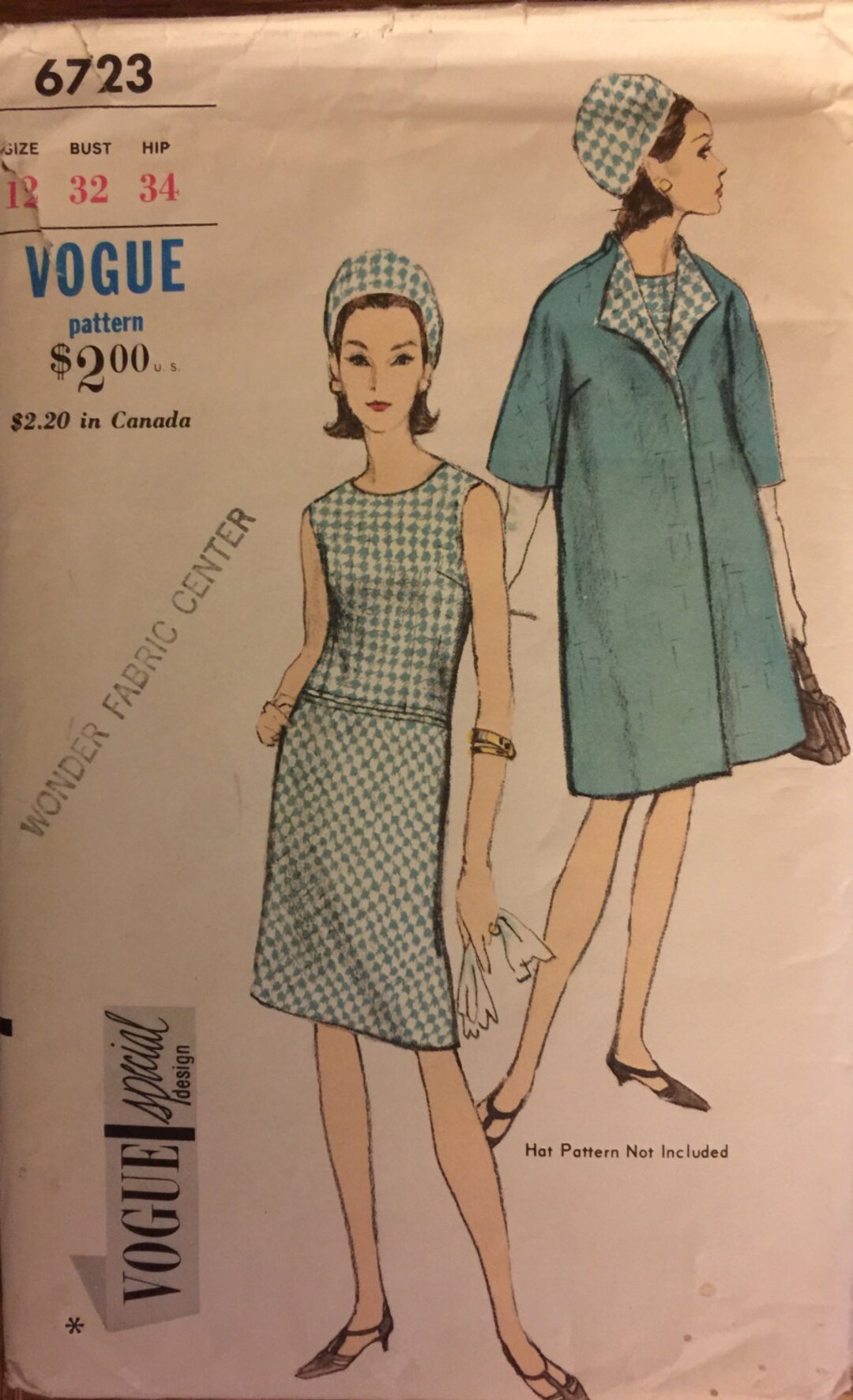 RARE VTG 6723 Vogue (1960's). Vogue Special Design. Misses' Dress ...