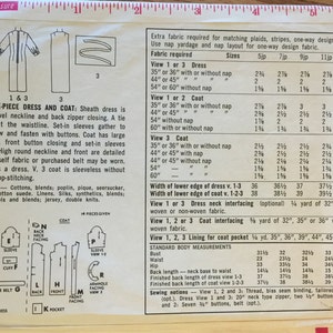 VTG 5367 Simplicity (1964). Juniors' One Piece Dress & Coat. Size 11, Bust 33". Complete, Unused ...