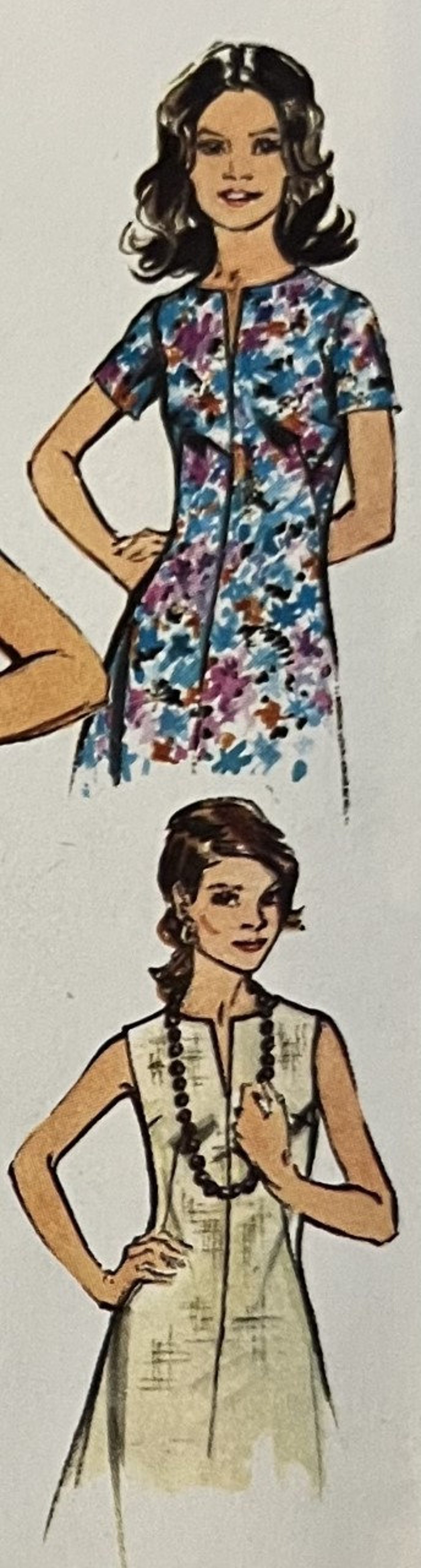 VTG 6079 Simplicity (1973). Jiffy. Simple-to-sew. Dress in Half Sizes ...