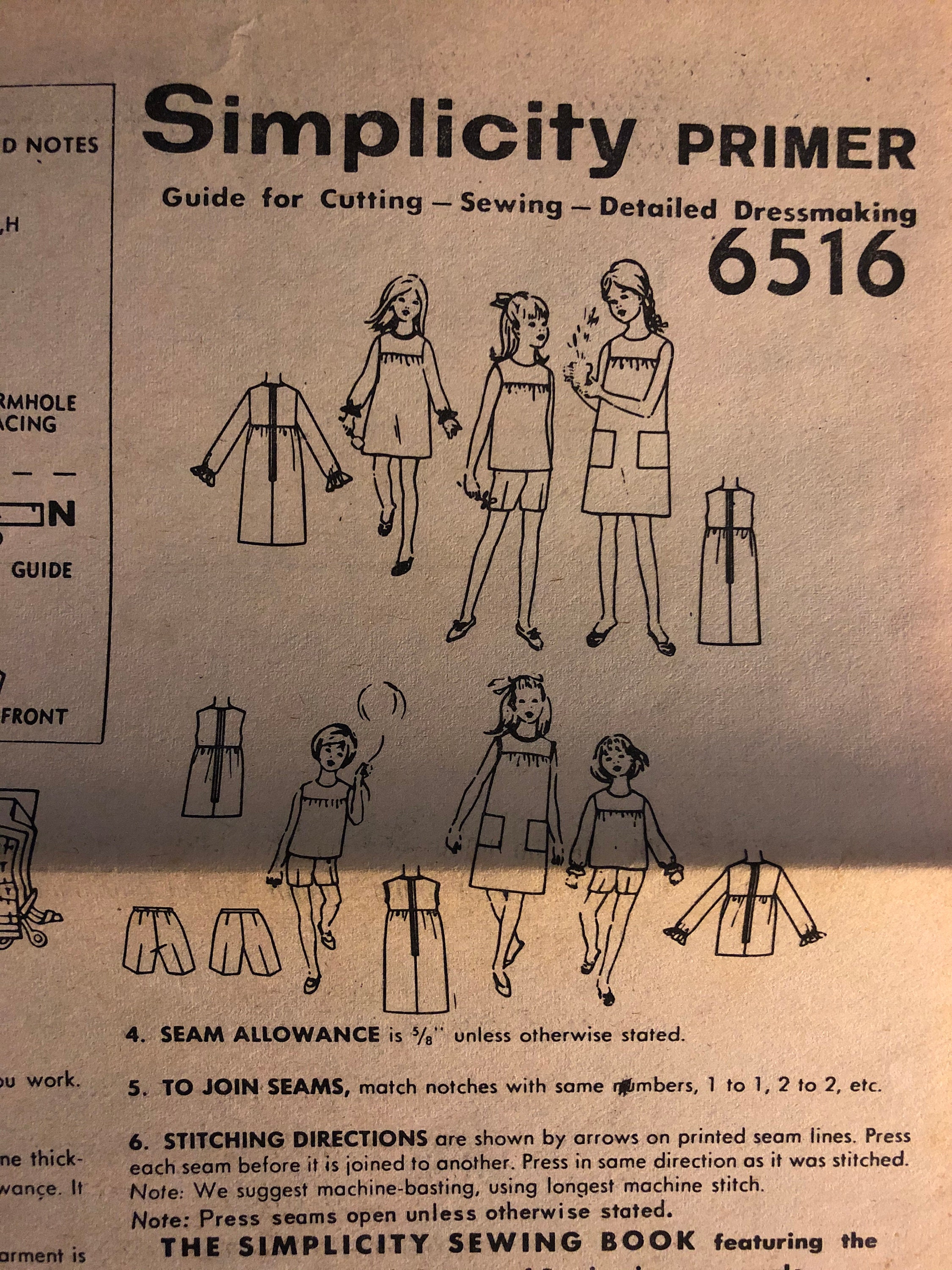 VTG 6516 Simplicity 1966. Girls' One-piece Dress | Etsy