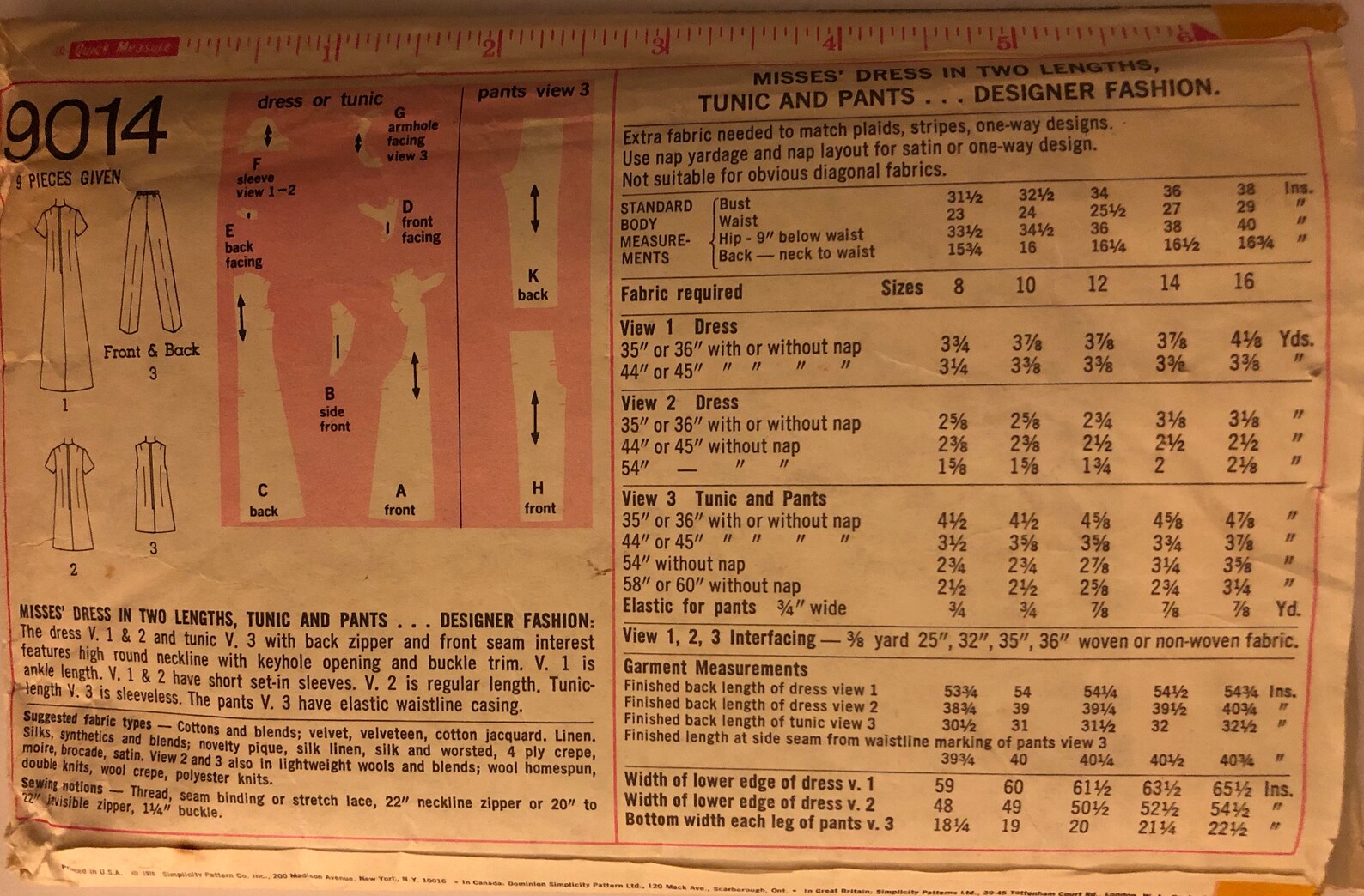 VTG 9014 Simplicity 1971. Designer Fashion. Misses' - Etsy