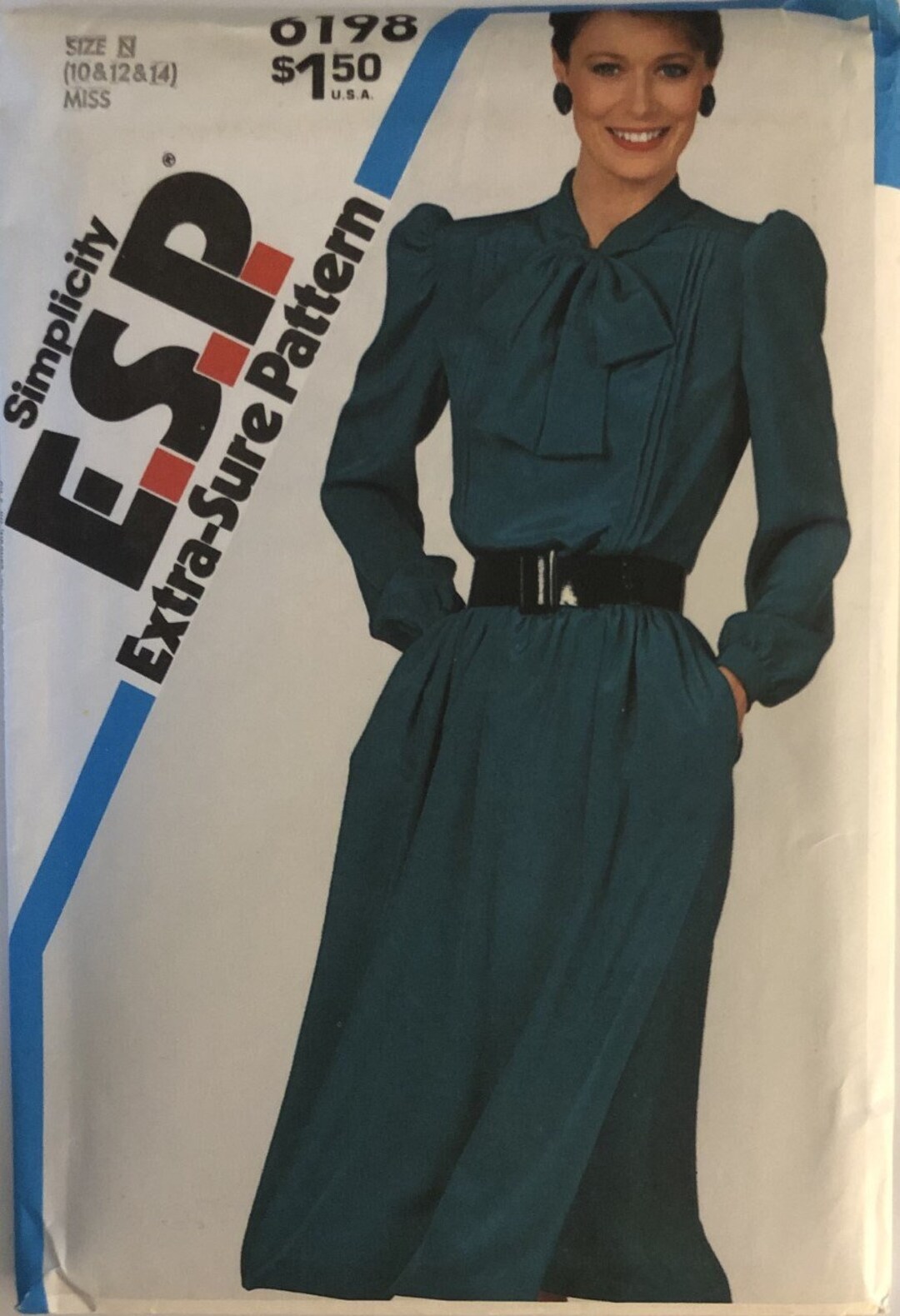 VTG 6198 Simplicity (1983). E.S.P. Extra-sure Pattern. Misses' Dress ...