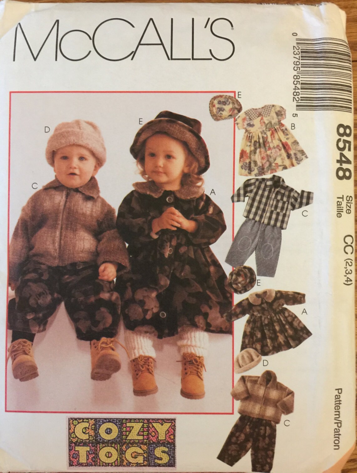 VTG 8548 Mccalls 1996. cozy Togs. Toddler's - Etsy