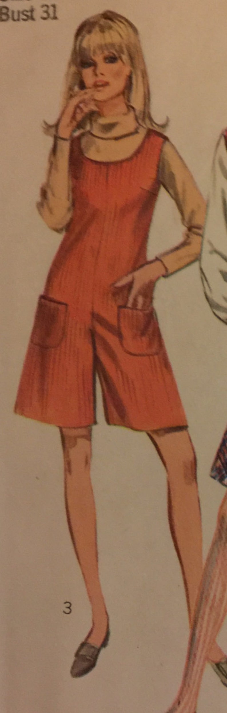 VTG 7174 Simplicity (1967). Misses' Pantsuit, Jumper & Blouse. Size 10 ...