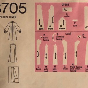 VTG 8705 Simplicity (1970). Misses' Sleeveless Coat & Dress. Size 10 or ...