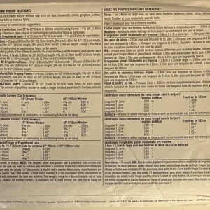 VTG 9105 Simplicity 1894. Easy Window Treatments. Complete, Unused, FF ...