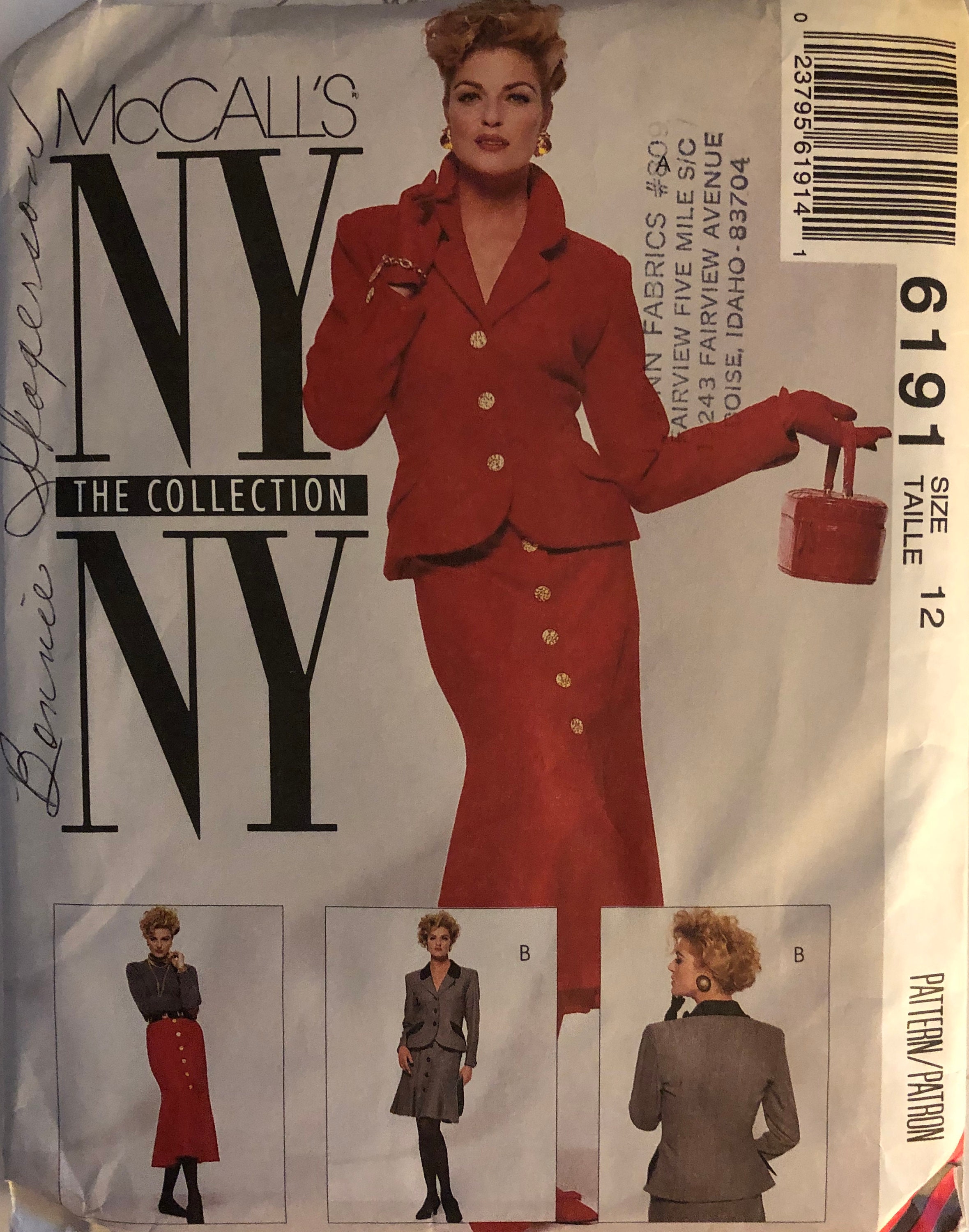 VTG 6191 Mccalls 1992. NYNY the Collection. Misses' - Etsy