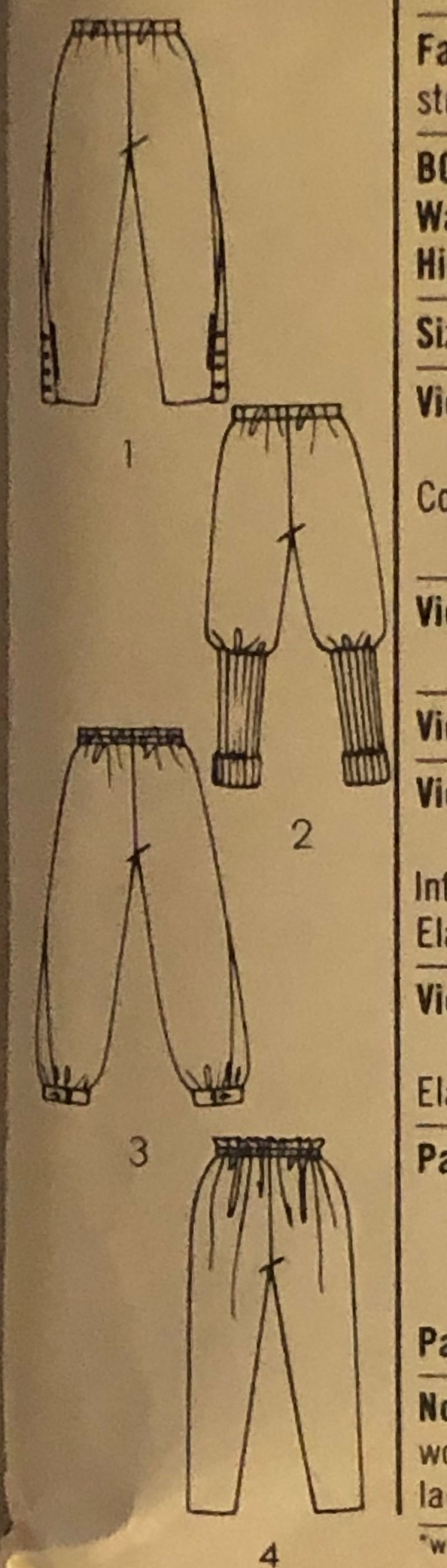 VTG 6048 Simplicity (1983). Child's Set of Fashion Pants. Size 4-5-6 ...