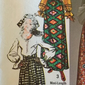 VTG 9112 Simplicity (1970). Misses' Skirt in 2 Lengths, Blouse, Scarf ...