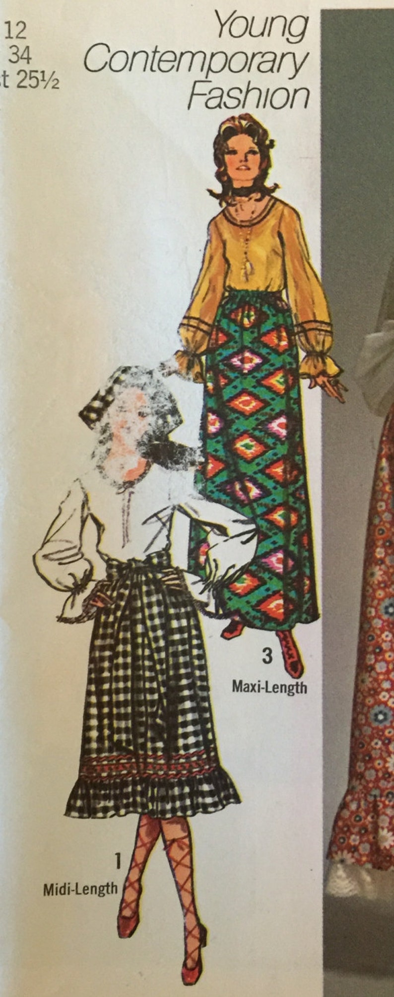 VTG 9112 Simplicity 1970. Misses' Skirt in 2 Lengths | Etsy