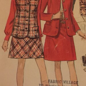 VTG 7794 Simplicity (1968). Junior's Skirt, Mini-skirt, Jacket. Size 7 and Size 11. Complete ...
