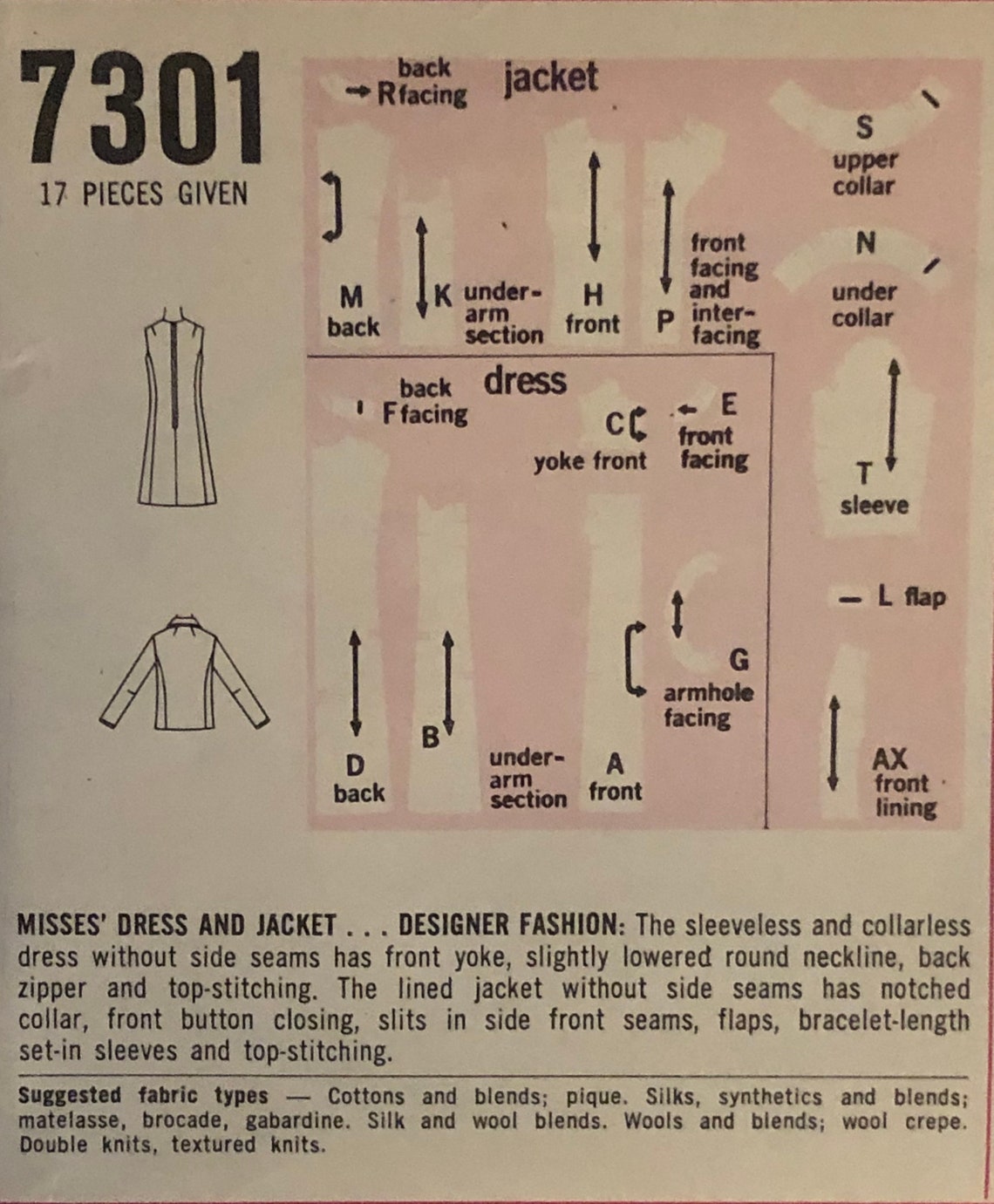 VTG 7301 Simplicity 1967. Designer Fashion. Misses' - Etsy