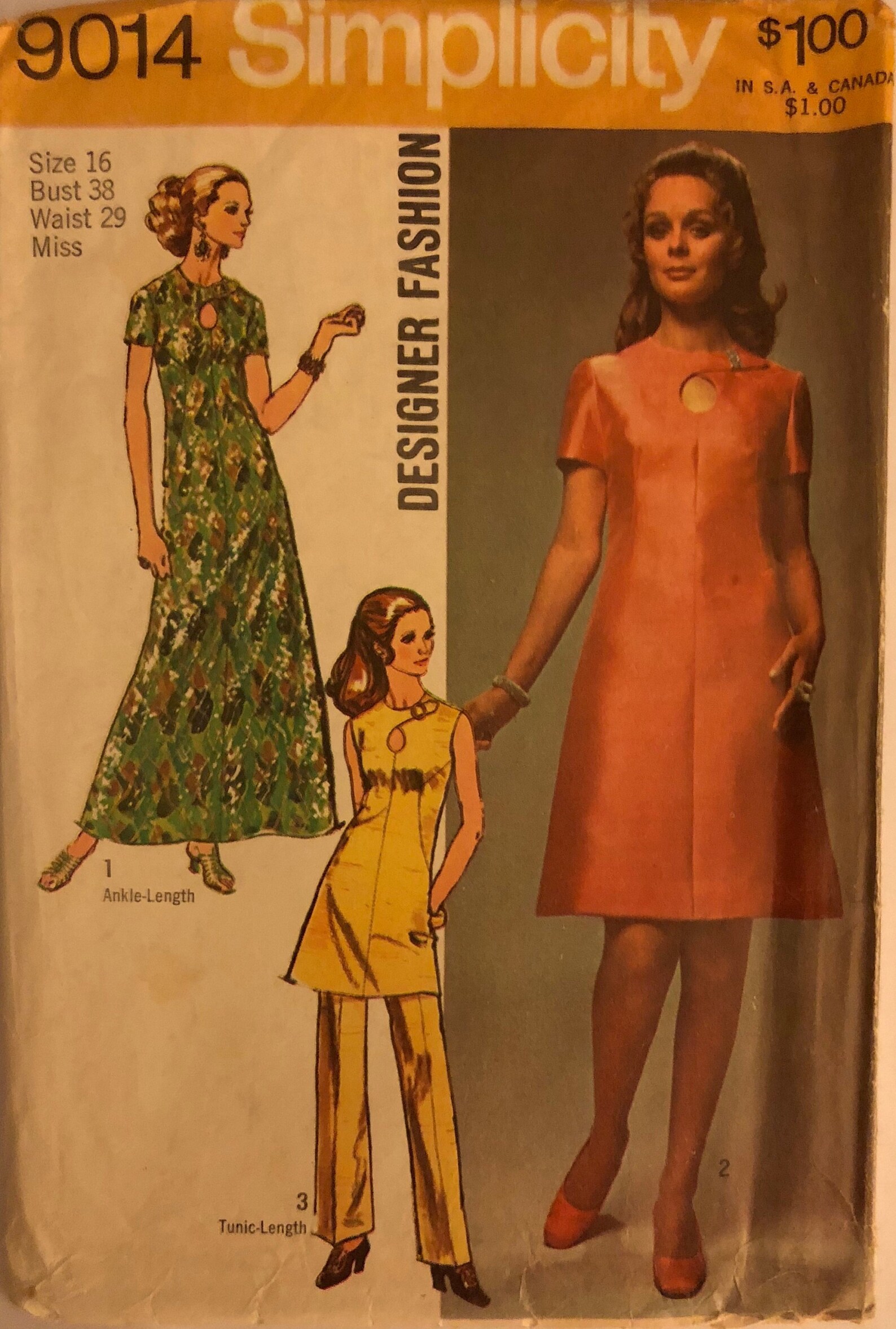 VTG 9014 Simplicity 1971. Designer Fashion. Misses' - Etsy