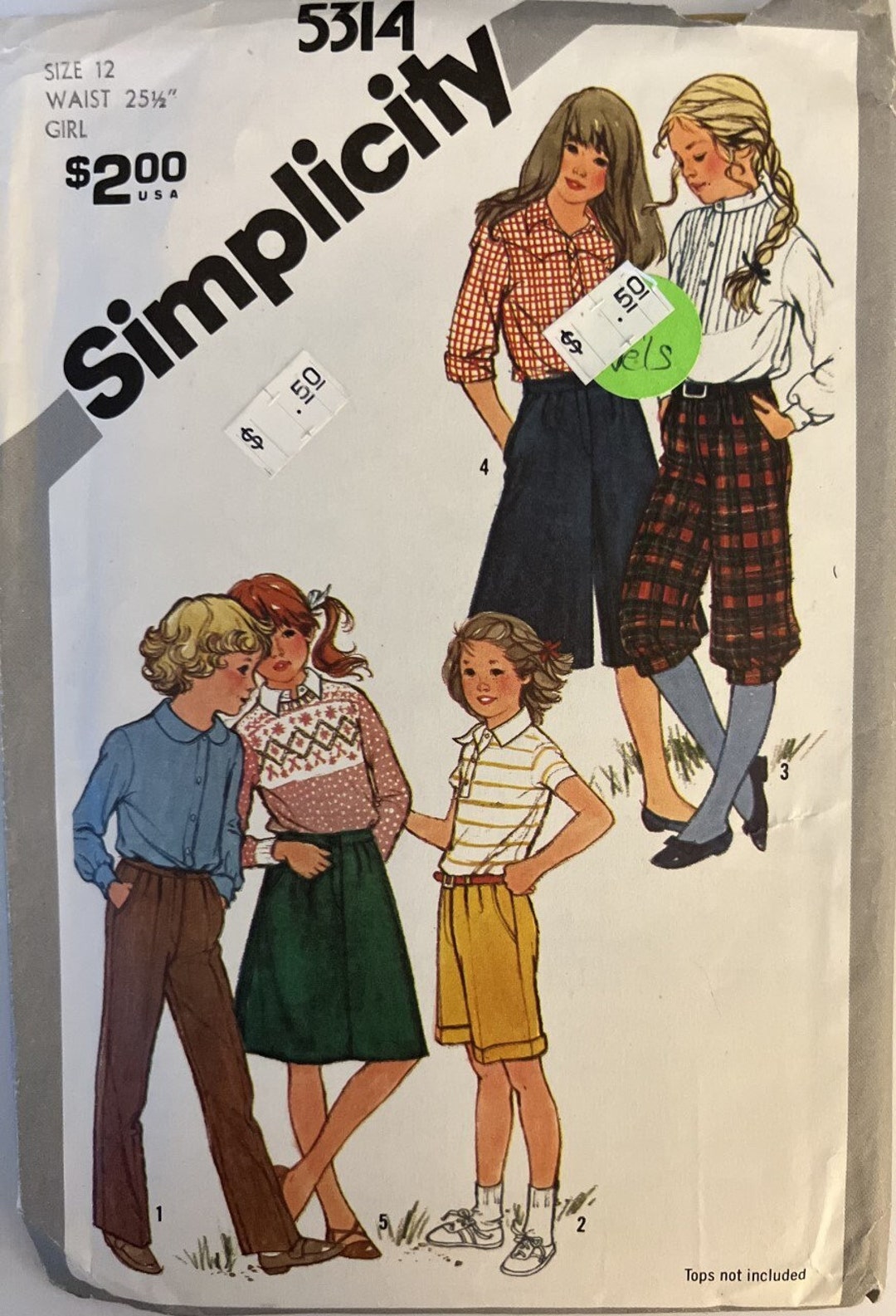 VTG 5314 Simplicity (1981). Girls' Straight-leg Pants, Knickers ...
