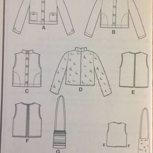 VTG 9420 Simplicity 2000. Child's & Girl's Jacket or Vest and Bag. Size ...