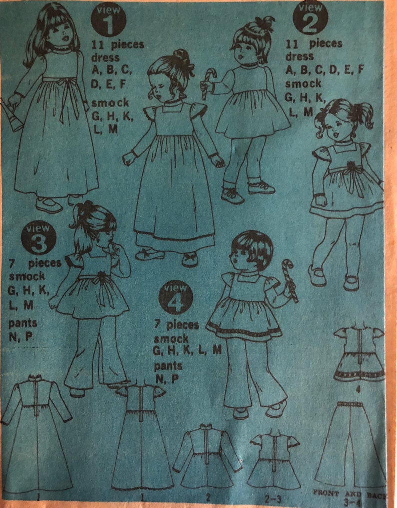 VTG 5993 Simplicity (1973). Toddler's Dress, Smock & Bell-bottom Pants ...