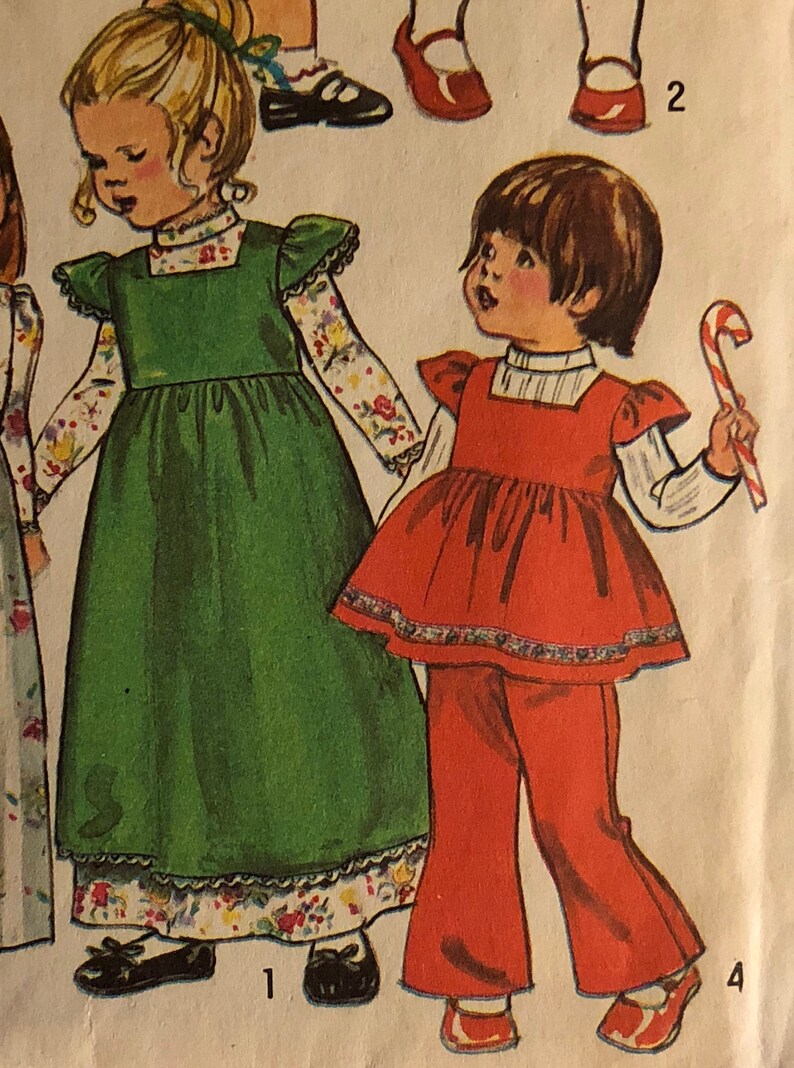 VTG 5993 Simplicity (1973). Toddler's Dress, Smock & Bell-bottom Pants ...