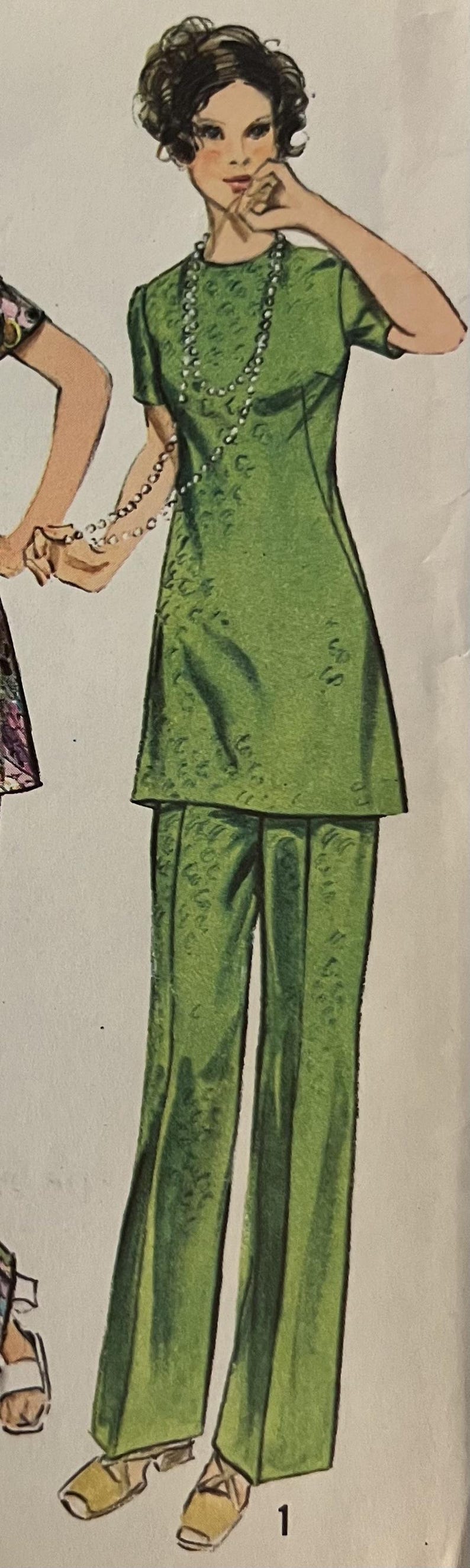 VTG 9959 Simplicity (1972). Tunic and Pants in Half-sizes. Size 24-1/2 ...