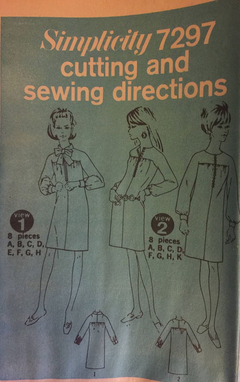 VTG 7297 Simplicity 1967. Misses' Dress. Size 12 Bust - Etsy