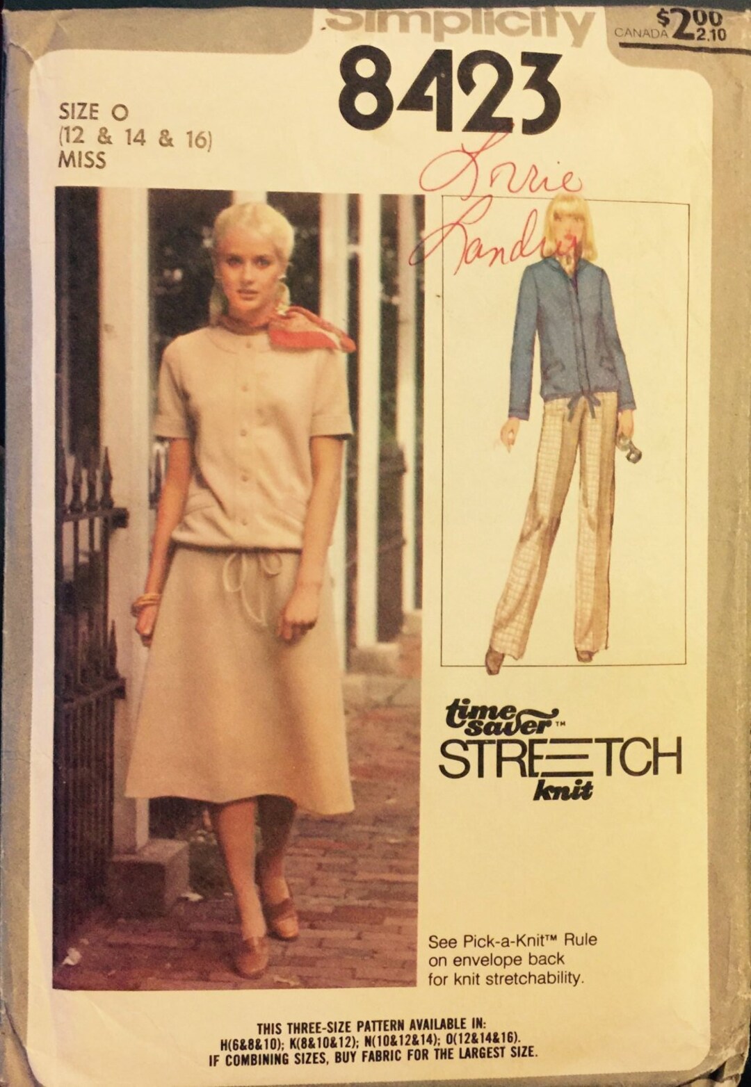 VTG 8423 Simplicity 1978. Blousen Jacket W/sleeve Options, Skirt, Pants ...