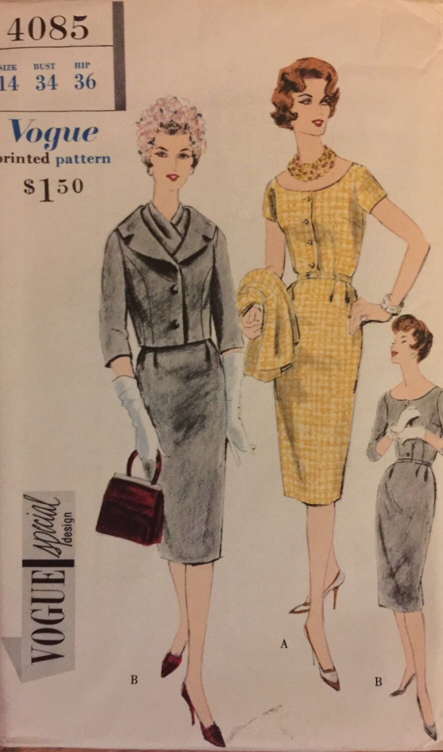 RARE VTG 4085 Vogue 1959. Vogue Special Design. One piece | Etsy