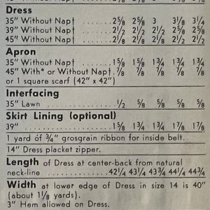 Rare VTG 9979 Vogue (1960). One Piece Dress and Tunic Apron. Size 14 ...