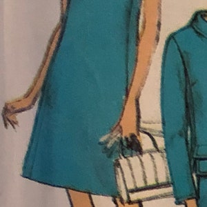 VTG 7301 Simplicity 1967. Designer Fashion. Misses' Dress and Jacket. Size 12, Bust 32. Complete ...